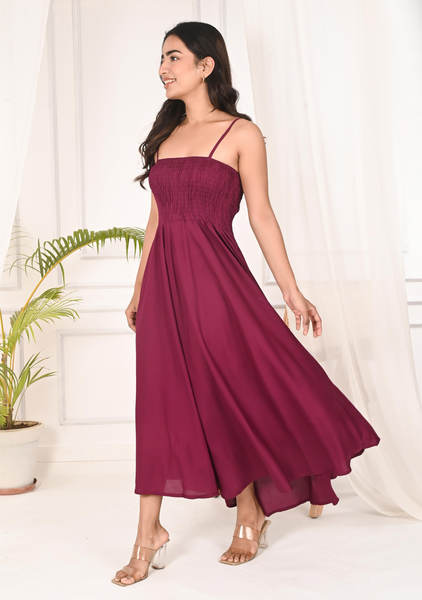 Off-Shoulder Fit & Flare Maxi Dress – induli
